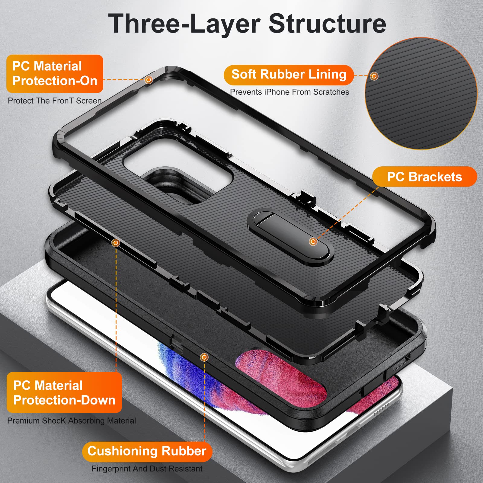 IDweel for Galaxy A53 5G Case with Build-in Kickstand(2022), Heavy Duty Protection Shockproof Anti-Scratch Rugged Slim Fit Protective Durable Case Hard Cover for Samsung Galaxcy A53 5G 6.5 Inch,Black