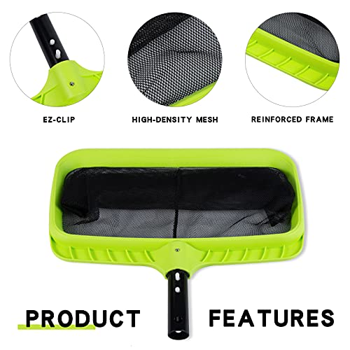 Sepetrel Swimming Pool Leaf Skimmer Net,Reinforced Frame Deep Rake Net
