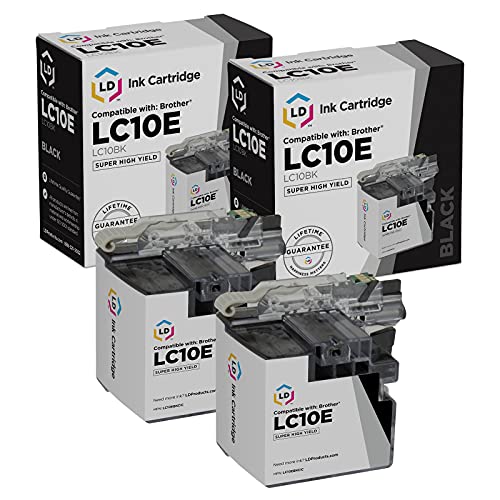 LD Compatible Ink Cartridge Replacement for Brother LC10EBK Super High Yield (Black, 2-Pack)