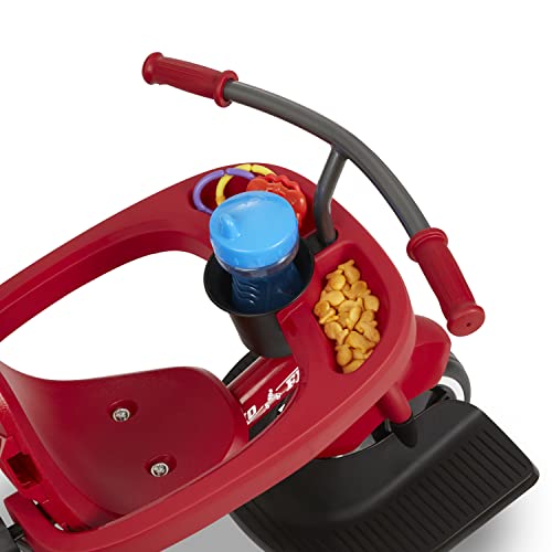 Radio Flyer Pedal & Push 4-in-1 Stroll ' N TrikeĀ®, Red Tricycle, for Toddlers Ages 1-5 (Amazon Exclusive), Toddler Bike