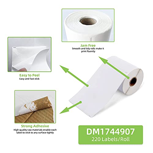 Anylabel Compatible 4" x 6" Direct Thermal Label Replacement for DYMO 1744907 Postage Address Shipping Compatible with Dymo 4XL, Rollo & Zebra Printer Permanent Adhesive (12 Rolls, 220 Labels/Roll)