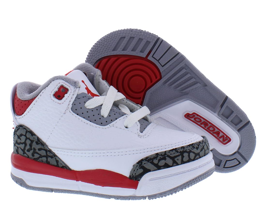 Jordan Baby Boy's 3 Retro (Infant/Toddler) White/Fire Red/Black/Cement Grey 5 Toddler M