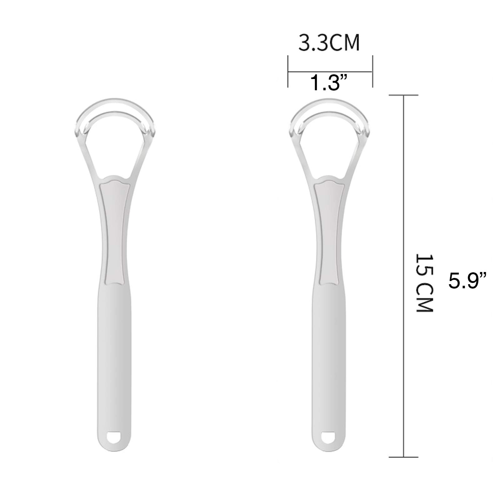 JOSALINAS 2PCS Tongue Cleaners Wide-head Double Blades Scrapers For Oral Care, Platinum Color
