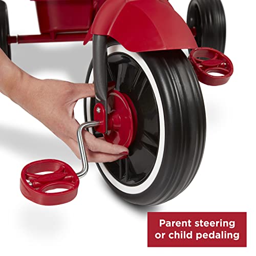 Radio Flyer Pedal & Push 4-in-1 Stroll ' N TrikeĀ®, Red Tricycle, for Toddlers Ages 1-5 (Amazon Exclusive), Toddler Bike