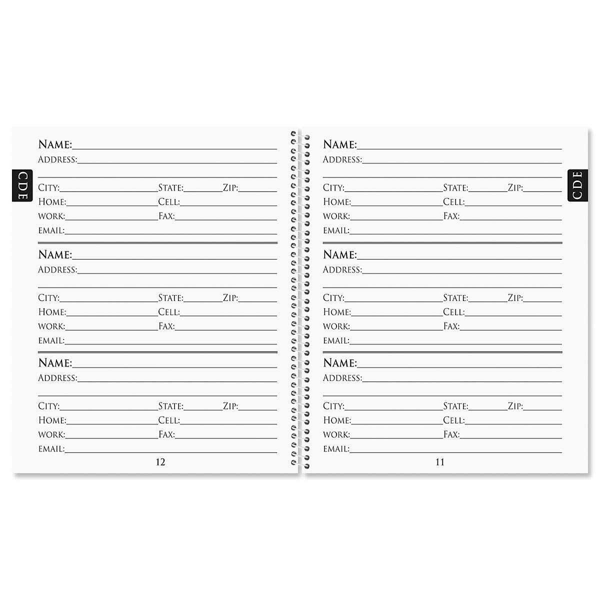 Large Print Jar Address Book by Susan Winget - Large Print Address Book, 56 Pages, Big 7 inch by 8-1/2 inch, Spiral-Bound, Easy Reading Legible Print Forms