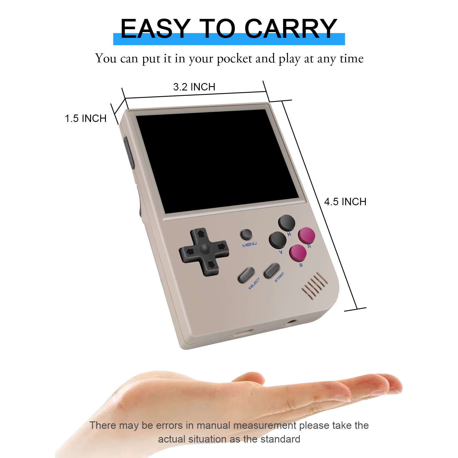 Anbernic RG35XX Handheld Game Console Retro Games Consoles with 3.5 Inch IPS Screen 64G TF Card 5474 Classic Games 2100mAh Battery Support Linux and Garlic Dual Stylem, HDMI and TV Output Gray
