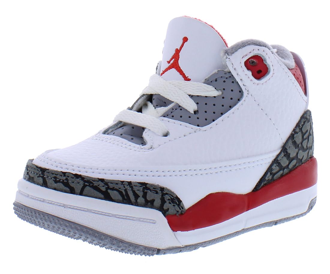Jordan Baby Boy's 3 Retro (Infant/Toddler) White/Fire Red/Black/Cement Grey 5 Toddler M