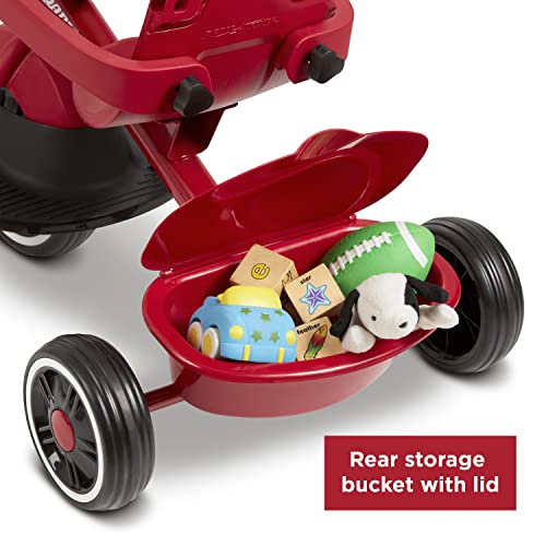 Radio Flyer Pedal & Push 4-in-1 Stroll ' N TrikeĀ®, Red Tricycle, for Toddlers Ages 1-5 (Amazon Exclusive), Toddler Bike