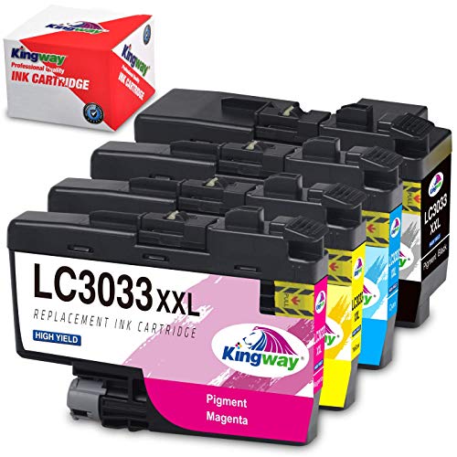 Kingway Upgraded LC3033XXL LC3033 LC3035 Compatible Ink Cartridges Replacement for Brother MFC-J995DW MFC-J995DWXL MFC-J815DW, MFC-J805DW, MFC-J805DWXL Printer (Black, Cyan, Magenta, Yellow, 7-Pack)
