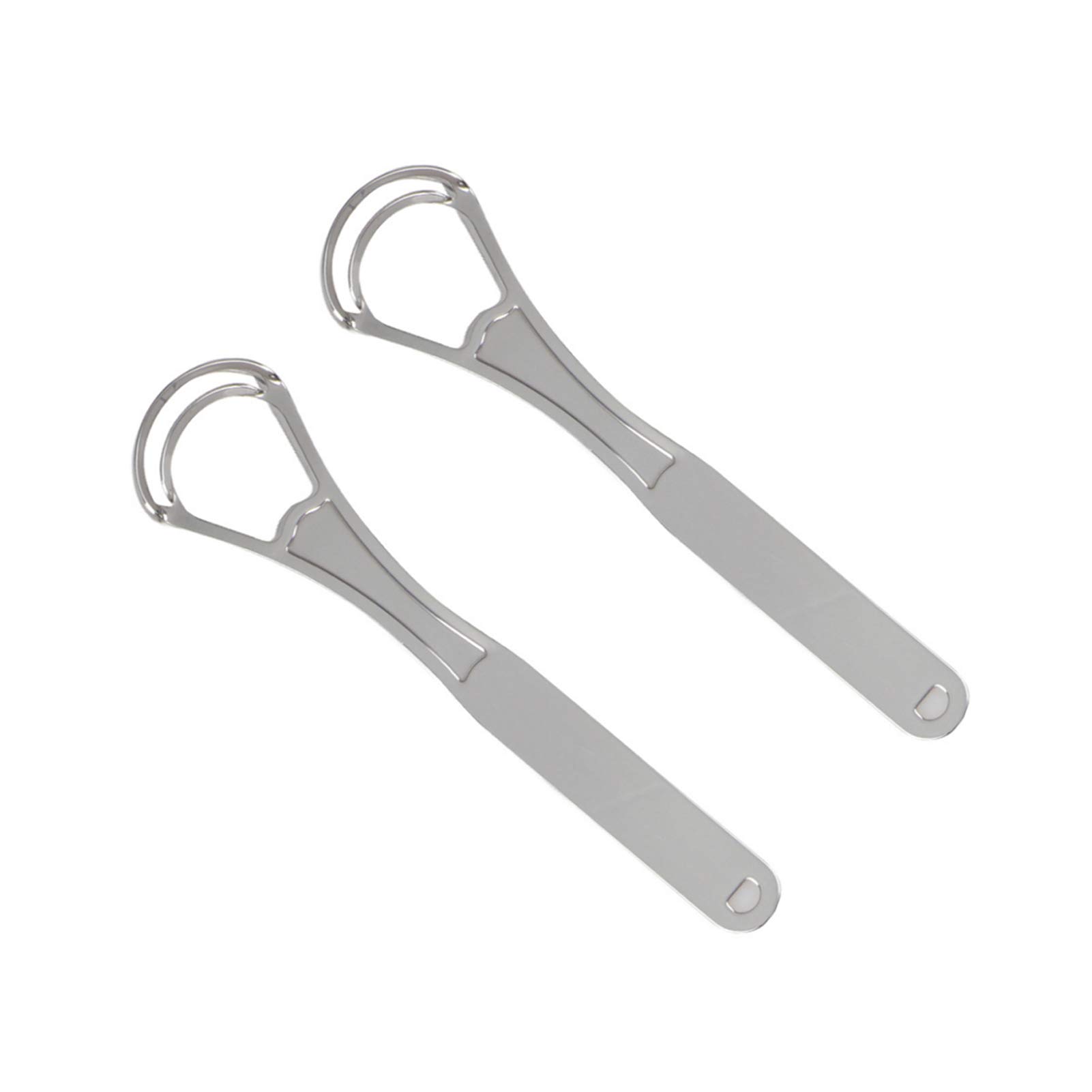 JOSALINAS 2PCS Tongue Cleaners Wide-head Double Blades Scrapers For Oral Care, Platinum Color