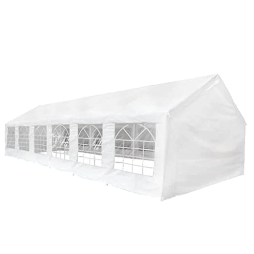 vidaXL Party Tent Heavy Duty with Windows Side Walls Outdoor Patio Garden Pop Up Gazebo Canopy White 39.4' x 19.7'