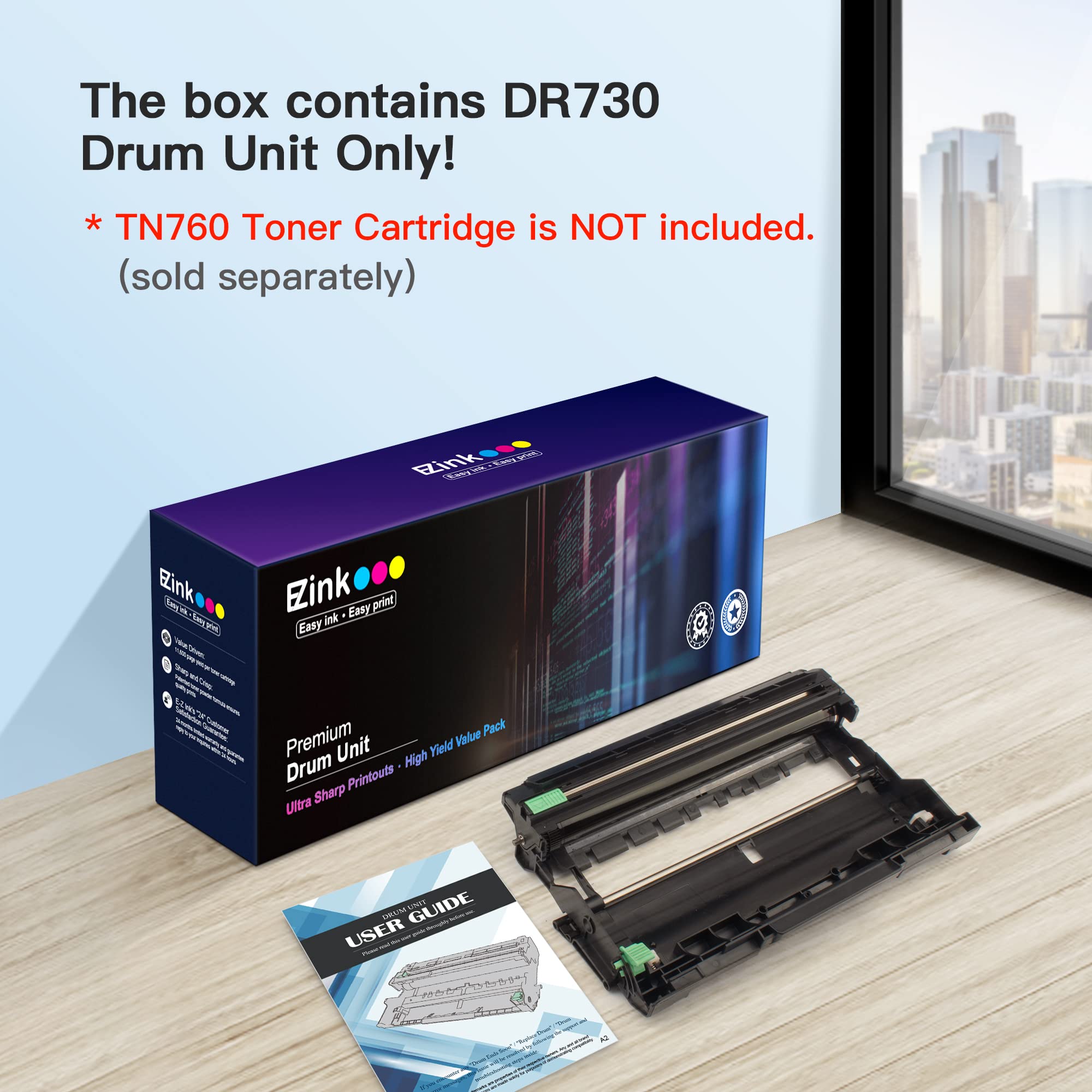 E-Z Ink (TM Compatible DR730 Drum Unit Replacement for Brother DR 730 Compatible with HL-L2350DW HL-L2395DW HL-L2390DW HL-L2370DW HL-L2370DWXL MFC-L2750DW MFC-L2710DW DCP-L2550DW Printer (1 Drum)