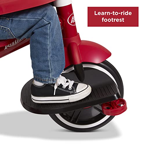 Radio Flyer Pedal & Push 4-in-1 Stroll ' N TrikeĀ®, Red Tricycle, for Toddlers Ages 1-5 (Amazon Exclusive), Toddler Bike