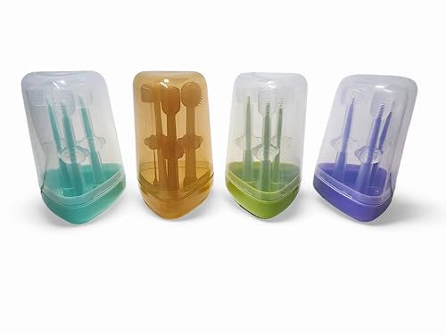 LunaSly Baby 3-Piece Oral Care Set Silicone Tongue Cleaner, Gum Messaging, and Toothbrush Toddler (Teal)