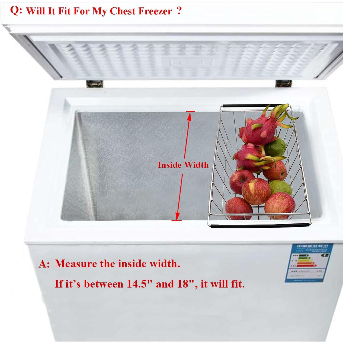 Orgneas Chest Freezer Organizer Bin Expandable Deep Freezer Wire Basket Storage Bin, Stainless Steel Over The Sink Dish Drying Rack for Kitchen