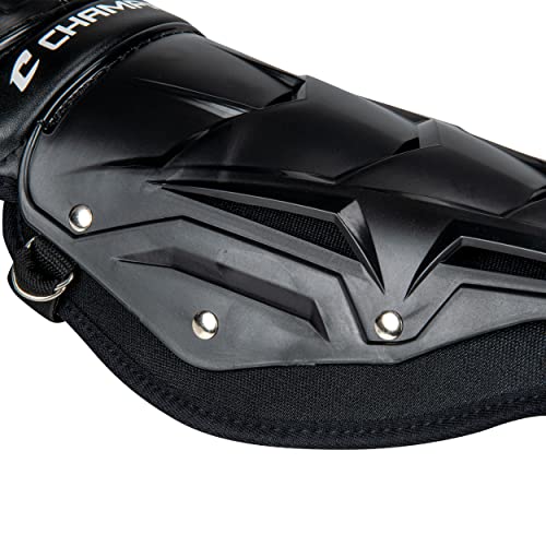 CHAMPRO Optimus MVP Single Knee Baseball Catcher’s Leg Guards, 14.5" Shin Length, CG105B, Black
