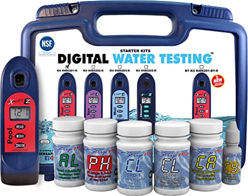 486201-K ExactŽ Pool EZ Photometer Starter Kit | 10 Parameters - F/C/T Chlorine, pH, Alkalinity, Calcium, Cyanuric, Copper, Salt, & Phosphate | 25 Tests Ea. w/o PO4, Cu, NaCl | NSF Certified