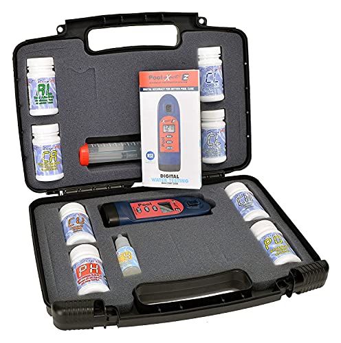 486201-K Exact® Pool EZ Photometer Starter Kit | 10 Parameters - F/C/T Chlorine, pH, Alkalinity, Calcium, Cyanuric, Copper, Salt, & Phosphate | 25 Tests Ea. w/o PO4, Cu, NaCl | NSF Certified