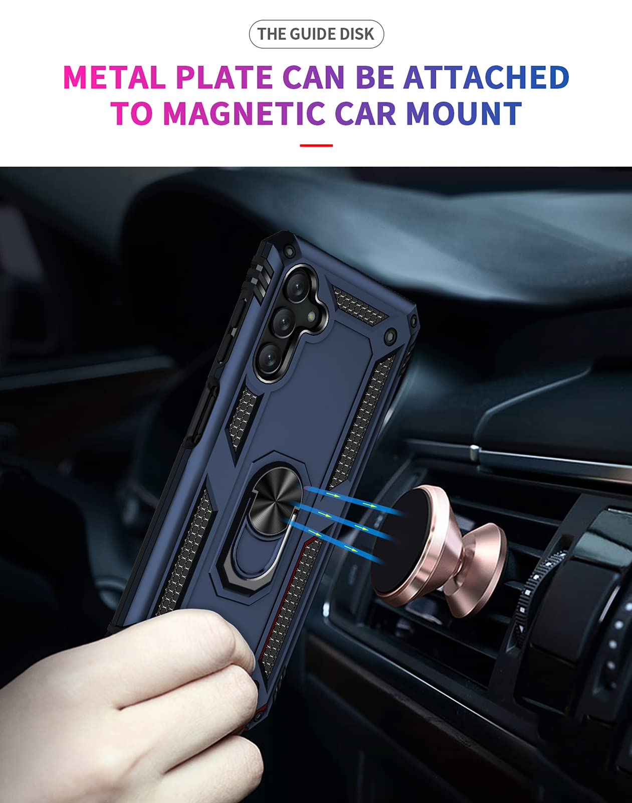 SKTGSLAMY for Galaxy A13 5G Phone Case,with Screen Protector,[Military Grade] 16ft. Drop Tested Cover with Magnetic Kickstand Protective Case for Galaxy A13 5G (Blue)