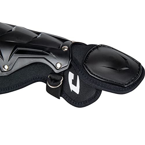 CHAMPRO Optimus MVP Single Knee Baseball Catcher’s Leg Guards, 14.5" Shin Length, CG105B, Black