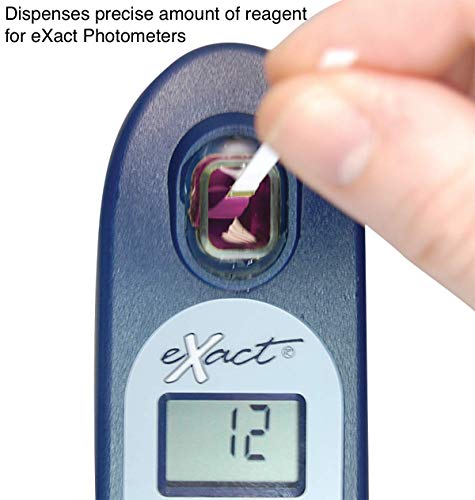 486201-K Exact® Pool EZ Photometer Starter Kit | 10 Parameters - F/C/T Chlorine, pH, Alkalinity, Calcium, Cyanuric, Copper, Salt, & Phosphate | 25 Tests Ea. w/o PO4, Cu, NaCl | NSF Certified