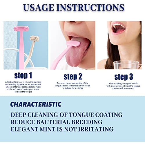 6 Pack Tongue Scraper, Plastic Tongue Cleaner Brush for Adults Tongue Scrubber for Better Breath Dental Oral Care Supplies (6 Pcs Tongue Scraper)