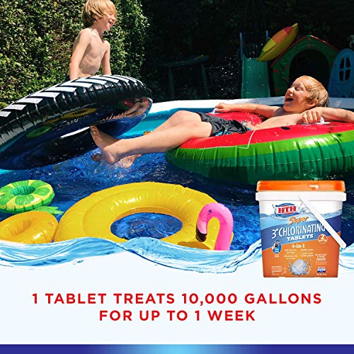 HTH 42037 Super 3" Chlorinating Tablets Swimming Pool Chlorine, 8 lbs