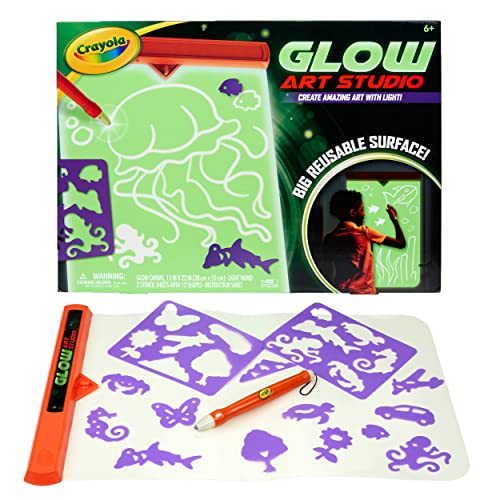 Crayola Glow Art Studio, Glow in The Dark Toys, Kids Gifts for Girls and Boys, Ages 6, 7, 8, 9