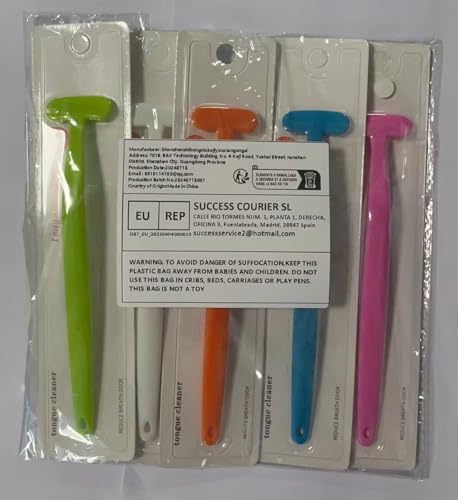 6 Pack Tongue Scraper, Plastic Tongue Cleaner Brush for Adults Tongue Scrubber for Better Breath Dental Oral Care Supplies (6 Pcs Tongue Scraper)