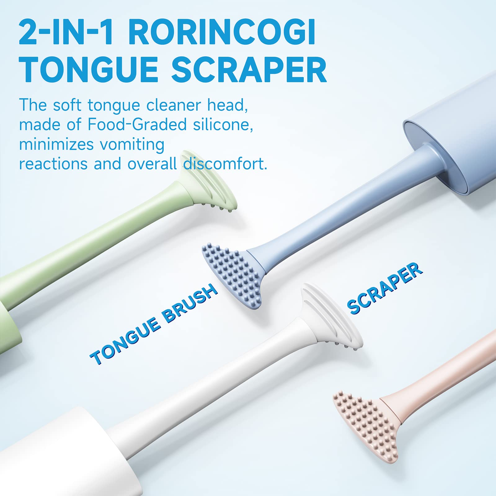 ๐ ๐๐๐๐ ๐๐จ๐ง๐ ๐ฎ๐ ๐๐๐ซ๐๐ฉ๐๐ซ ๐๐ฅ๐๐๐ง๐๐ซ, Tongue Brush Scrapers with Travel Handy Case for Adults, Kids, Children, Healthy Oral Care, Easy to Use, Solft Help Fight Bad Breath