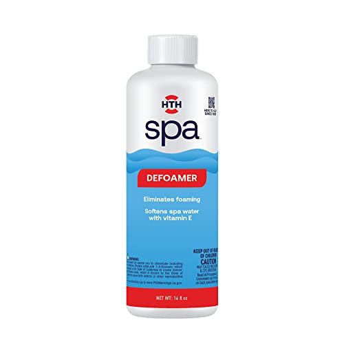 HTH Spa Care Filter Cleaner, Spa & Hot Tub Chemical Deep Cleans Filter, Extends Filter Life, 16 oz & Care Defoamer, Spa & Hot Tub Chemical Eliminates Foaming, Softens Water, 16 oz