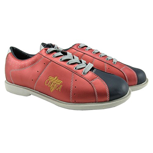 Mens TCR 2L Sport Comfort Cobra Rental Bowling Shoes- LacesRed/Black 5