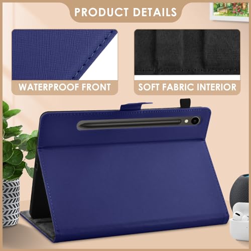 DETUOSI Leather Case for Samsung Galaxy Tab S9 11"/ S9 FE 10.9" (Wi-Fi/ 5G) 2023 Android Tablet with S Pen Holder + Silicone Back + Auto Sleep/Wake + Magnetic Closure Slim Folio Protective Book Cover
