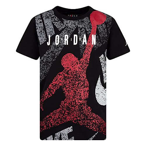Jordan Boy's JM Distress Tee (Big Kids) Black MD (10-12 Big Kid)