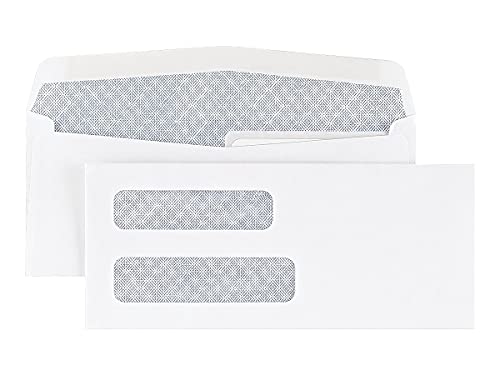 Staples 438614#8 5/8-Inch Check-Size Double Window Security-Tint Gummed Envelopes 500/Bx