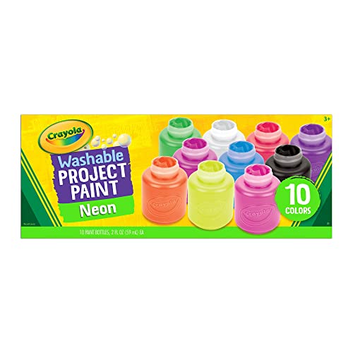 Crayola Washable Kids Project Paint - Neon (2oz), Arts & Crafts Supplies For Kids, Preschool & Kindergarten, Gifts, Ages 3+