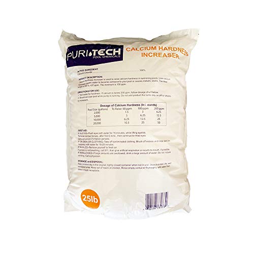 Puri Tech Chemicals 25 lb Calcium Hardness Increaser & 25 lb Alkalinity Increaser Kit for Swimming Pools & Spas Balance Chemical Levels Keep Surfaces & Water Clean