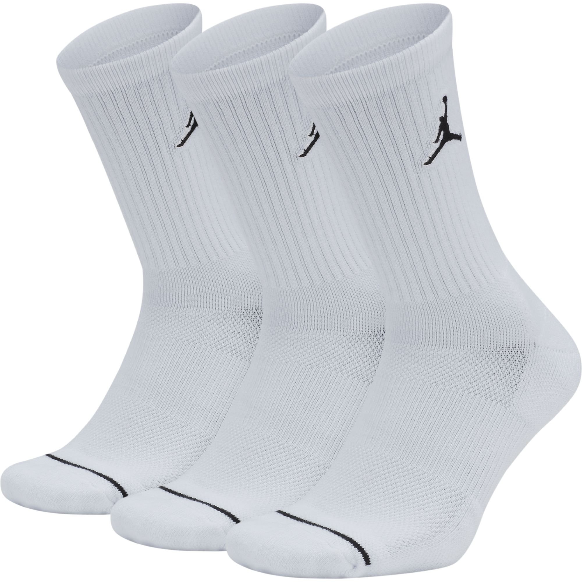 Jordan JUMPMAN CREW 3PPK SOCKS WHITE WHITE BLACK SIZE M
