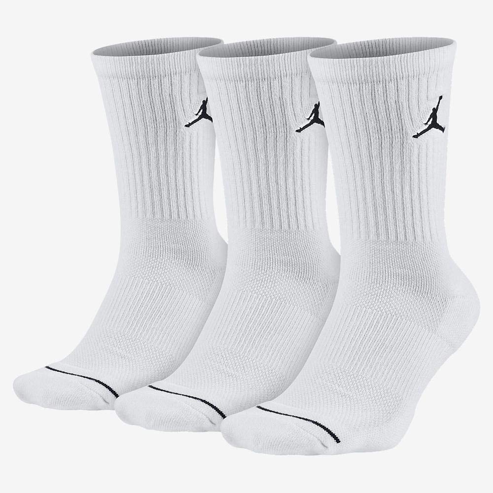 Jordan JUMPMAN CREW 3PPK SOCKS WHITE WHITE BLACK SIZE M