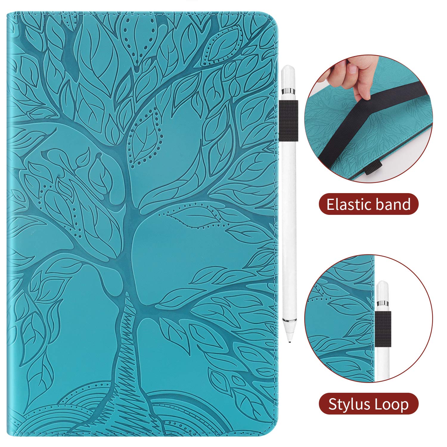 Case for Samsung Galaxy Tab S8 2022/S7 2020 11 Inch Case PU Leather Folio Stand Cover Shell with Pencil Holder Multi-Angle Viewing for SM-T870/T875/X700/X706 Tablet - Turquoise