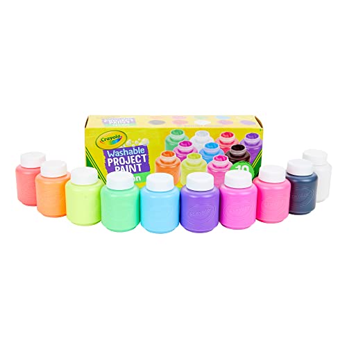 Crayola Washable Kids Project Paint - Neon (2oz), Arts & Crafts Supplies For Kids, Preschool & Kindergarten, Gifts, Ages 3+