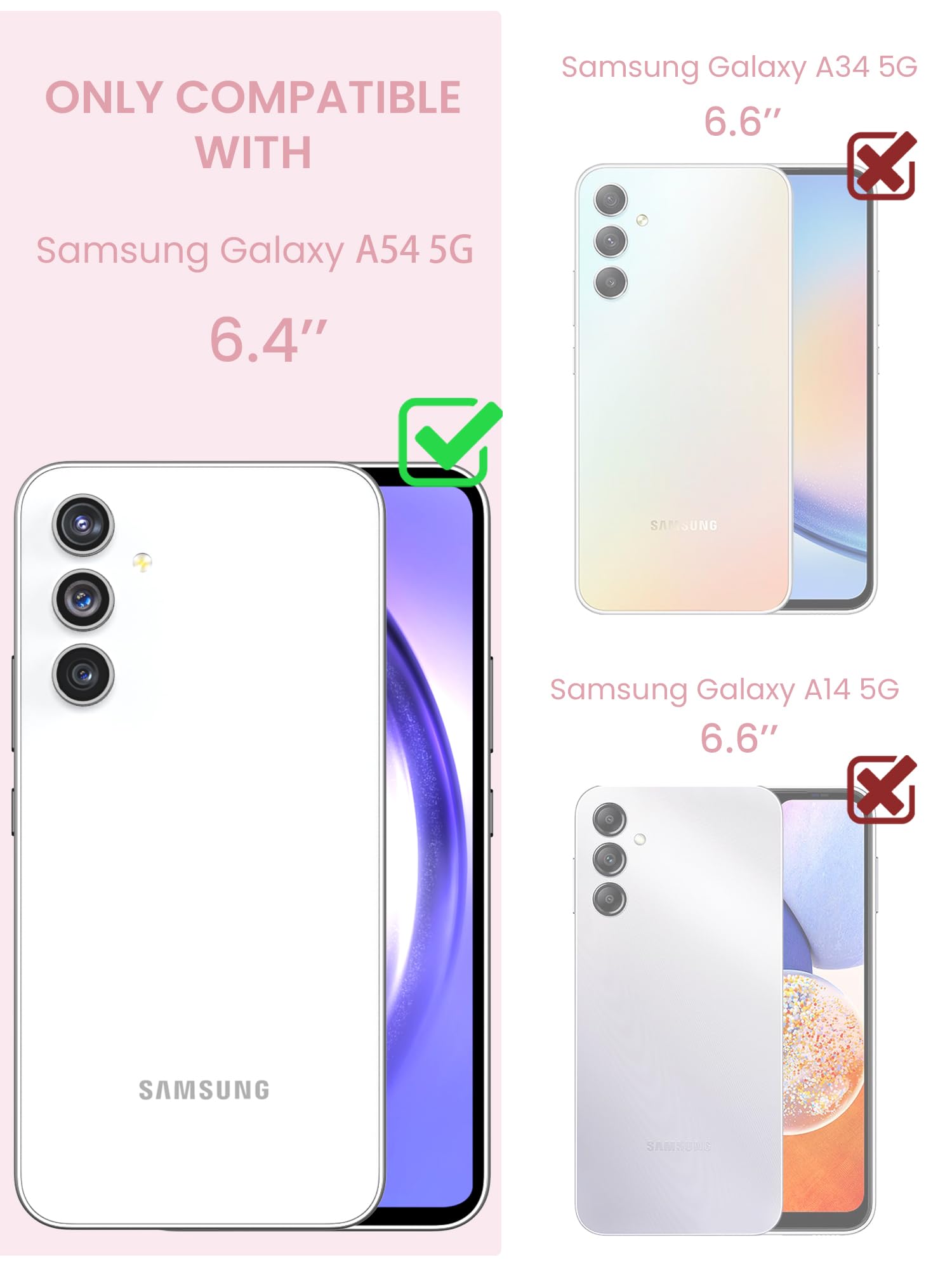 DagoRoo for Samsung Galaxy A54 5G Case with Tempered Glass Screen Protector [2 Pack],[Military Grade Protective] Slim Soft TPU & Hard PC,Girls Women Crystal Clear Flower Pattern Case-Ranunculus/Pink