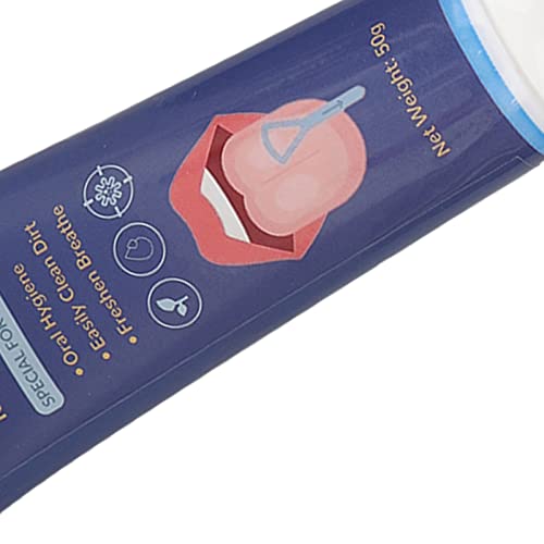 Tongue Cleansing Gel, 50g Ergo Handle 2 Pcs Oral Refreshing Tongue Scrubber Brush Adult Plaque Removal Kit for Bad Breath