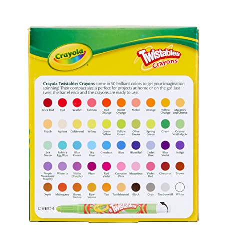 Crayola Mini Twistables Crayons Coloring Kit (50 Count), Toddler Crayons, Coloring Supplies, Gifts for Kids Ages 3+