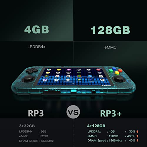 Retroid Pocket 3 Plus Retro Game Handheld Console, Retroid Pocket 3 Plus Android Retro Game Console Multiple Emulators Console Handheld 4.7 Inch 16:9 Display 4500mAh Battery Classic Games (16bit)