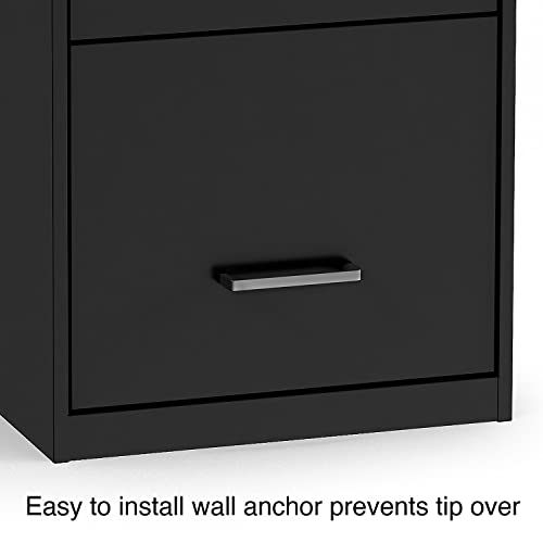 STAPLES 2806770 3-Drawer Vertical File Cabinet Locking Letter Black 18-Inch D (52151)