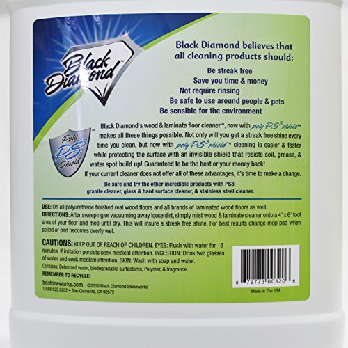 Black Diamond Stoneworks Wood & Laminate Floor Cleaner: For Hardwood, Real, Natural & Engineered Flooring āBiodegradable Safe for Cleaning All Floors