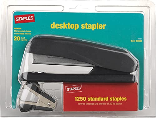 Staples 31937Ct Staples Value Pack Desktop Stapler, 20 Sheet Capacity, Black, 24/Carton (31937Ct)