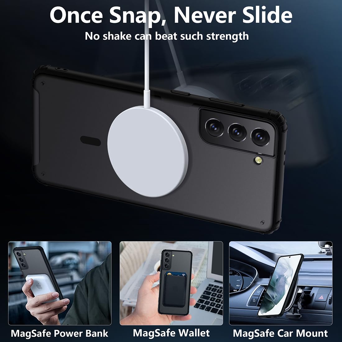 TIANNIUKE Magnetic Case for Samsung Galaxy S21 5G, Translucent Matte Anti-Fingerprint,Compatible with MagSafe,Slim Fit Shockproof Protective Phone Case for Galaxy S21 Case