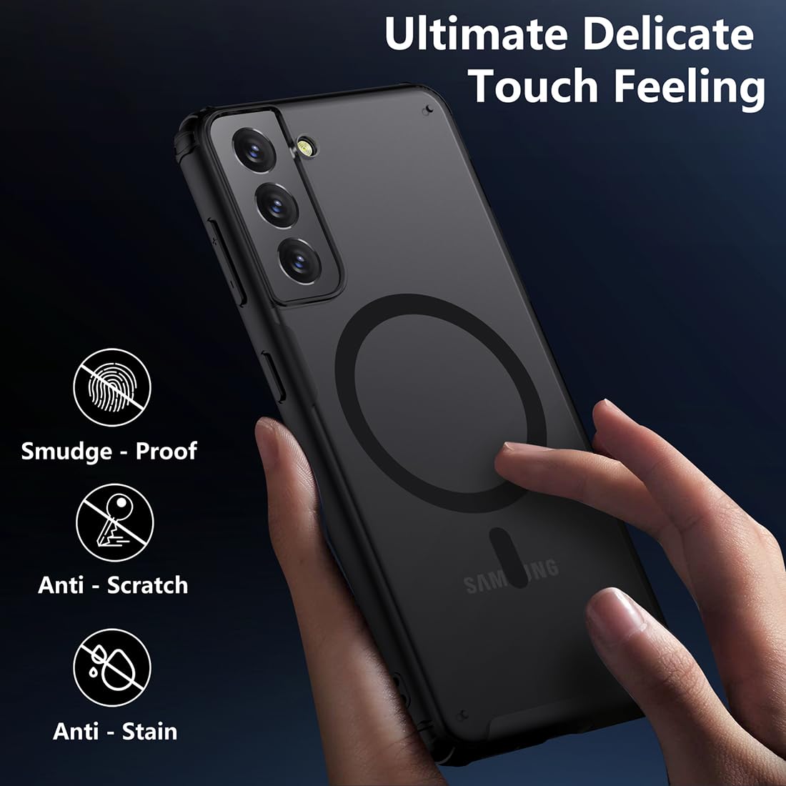 TIANNIUKE Magnetic Case for Samsung Galaxy S21 5G, Translucent Matte Anti-Fingerprint,Compatible with MagSafe,Slim Fit Shockproof Protective Phone Case for Galaxy S21 Case